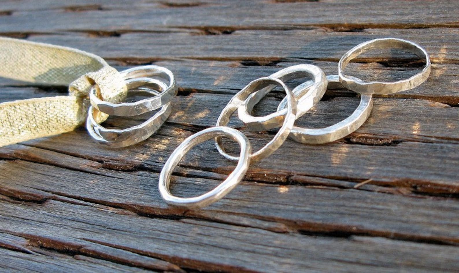Simple Silver Rings, 4 Hand Forged Stackable Bands, FOUR Rings - Etsy