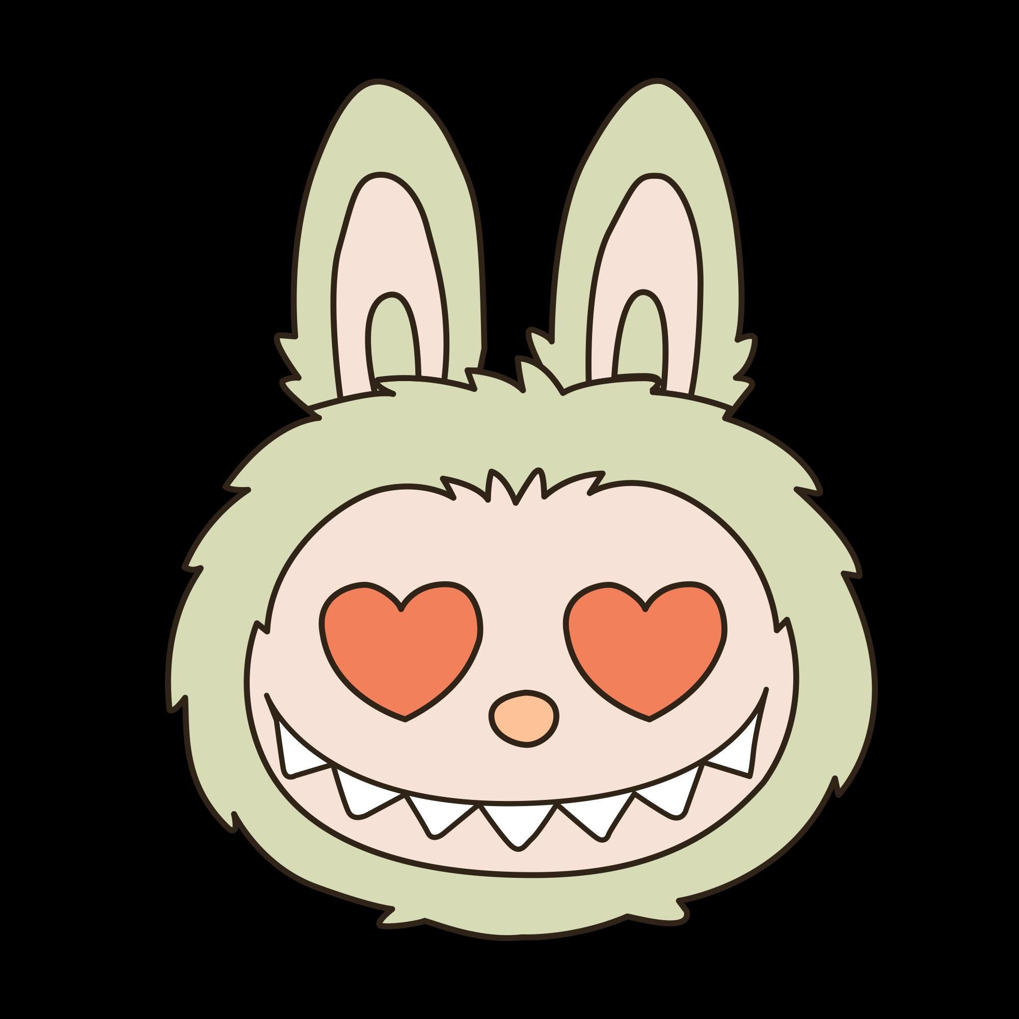 Kawaii Labubu Faces Vector Designs: SVG, PDF, PNG Bundle (digital ...