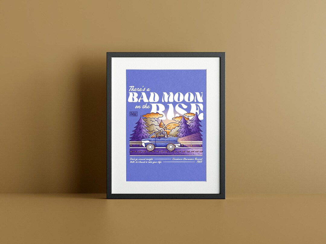 Bad Moon Rising Art Print: Groovy Wall Decor (digital Download) - Etsy