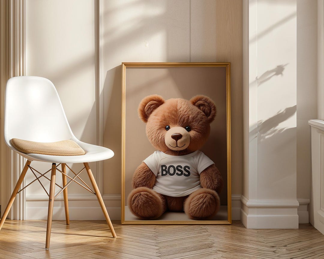 Digital "boss" Teddy Poster | Cute Wall Decoration for Children's Rooms ...