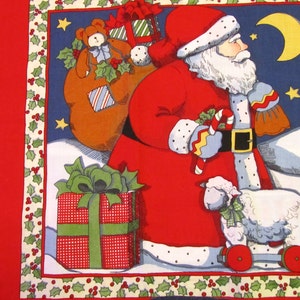 SUSAN WINGET SANTA Pillow Panel Fabric Quilt Squares From 1993 One Yard ...