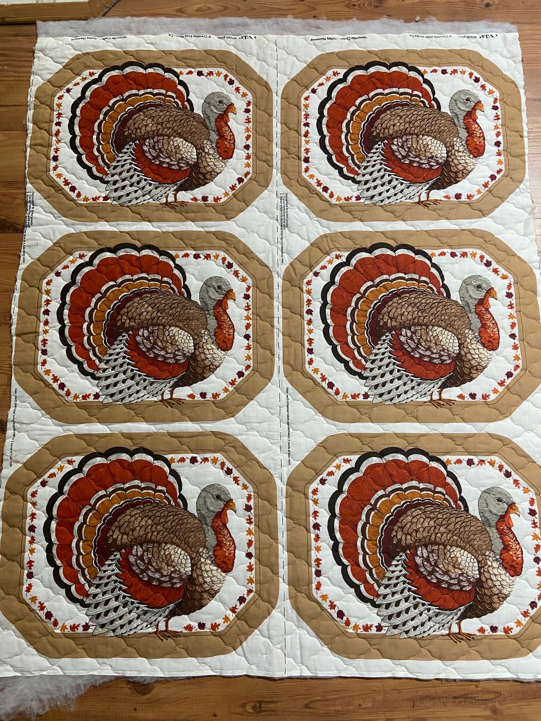 QUILTED TURKEY PLACEMATS Vip Keepsake Crafts Vintage Pre-quilted ...
