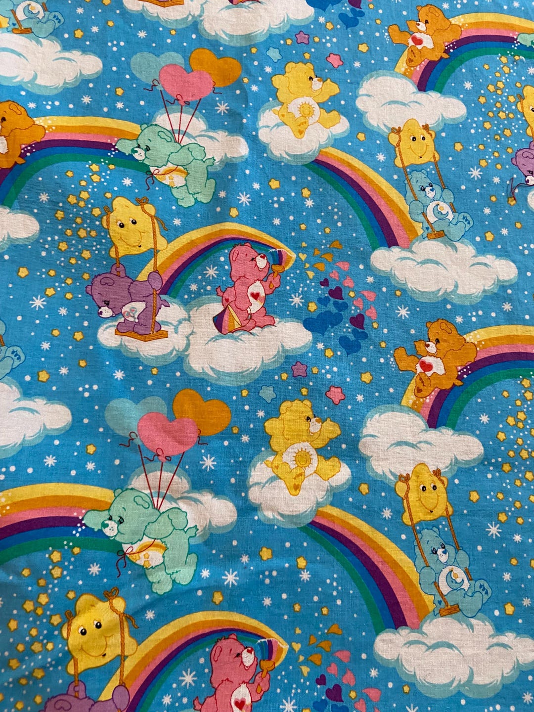 Care Bears Curtain Lined Custom Made 2 Inch Rod Pocket 42" Wide X 52 ...