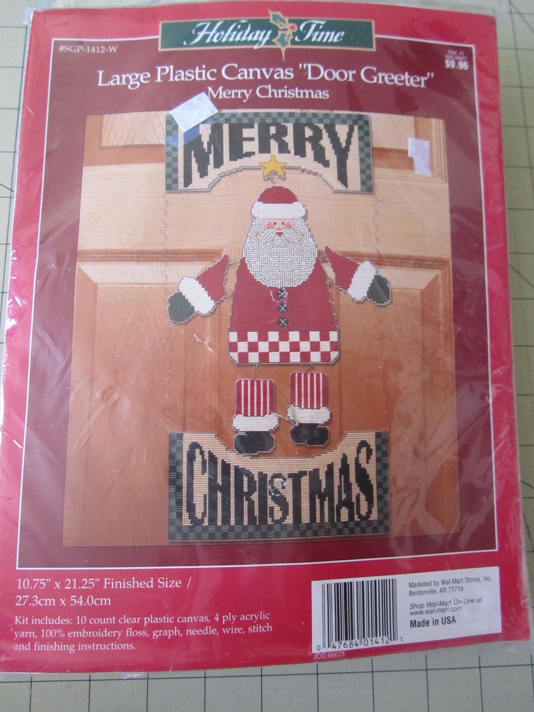 SANTA DOOR Greeter Kit Plastic Canvas and Yarn Made in USA New in ...