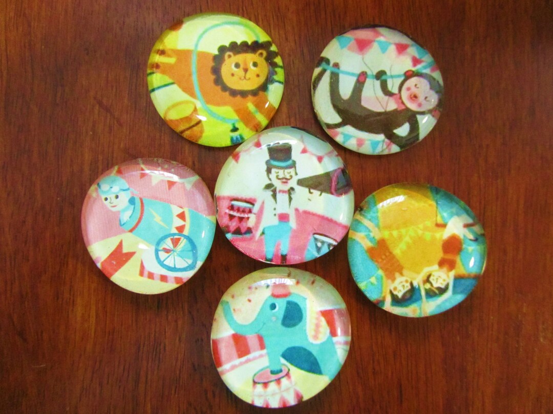 More CIRCUS MAGNETS Glass Bubble Magnets Full of Fun for All Ages Set ...