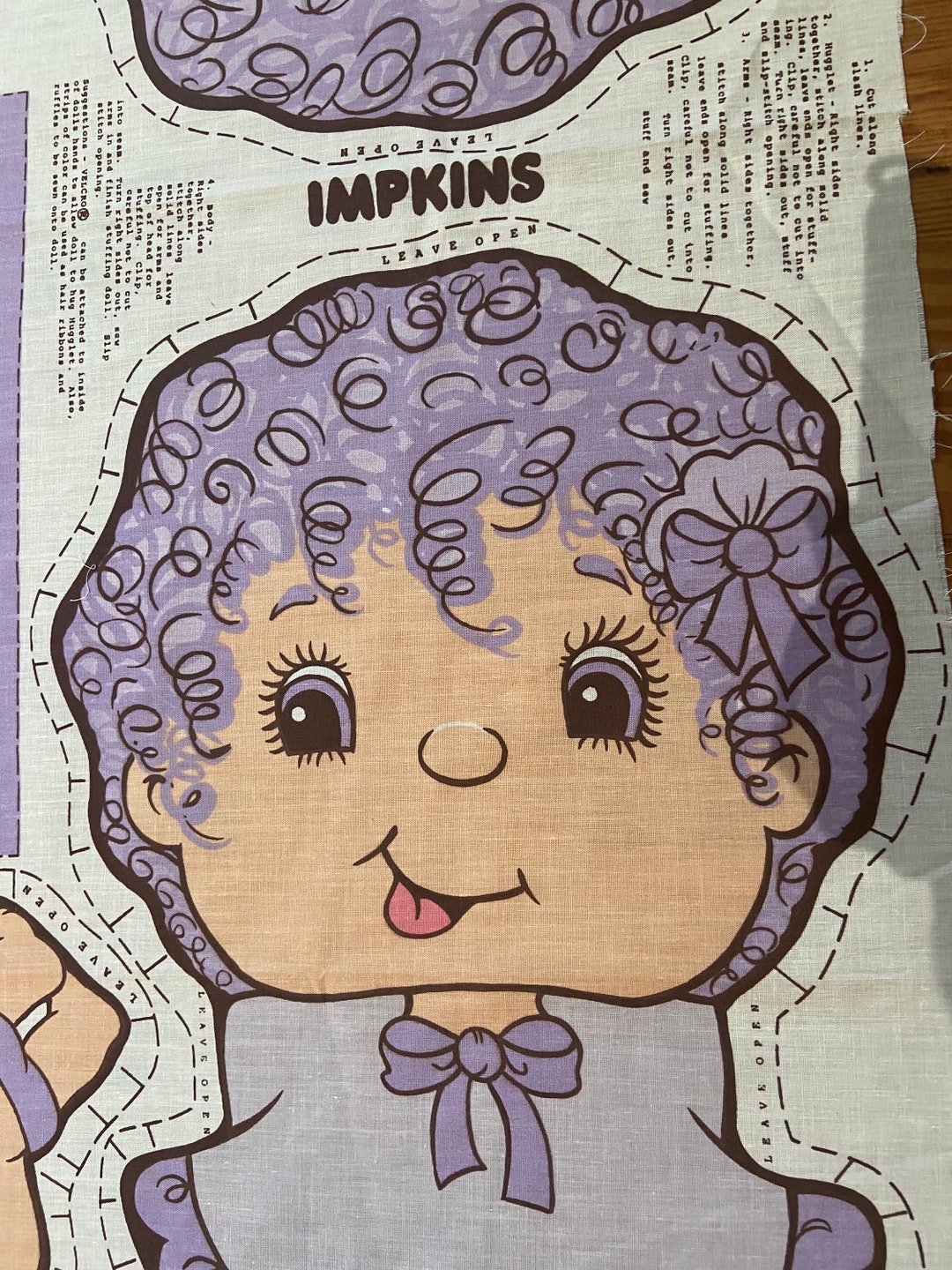 VINTAGE HUGGA BUNCH Doll Impkins With Hugglet Nuzzler Doll Fabric Panel ...