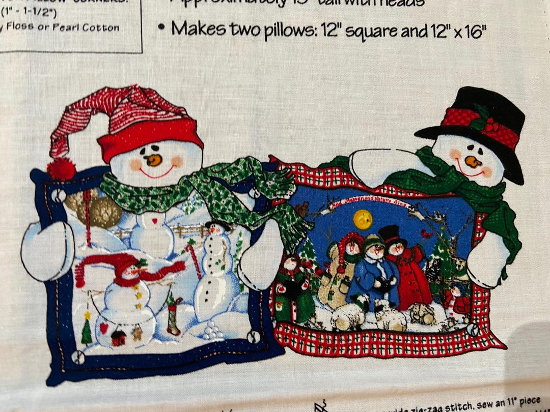 DAISY KINGDOM SNOWMAN Pillow Pals Cut and Sew Fabric Panel Heaven and ...