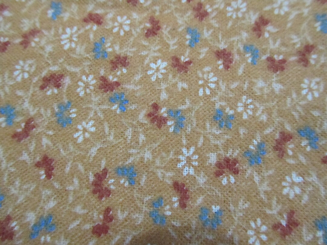 COZY CALICO Cotton Flannel Sold by the Yard 45 Wide Golden Fall Autumn ...