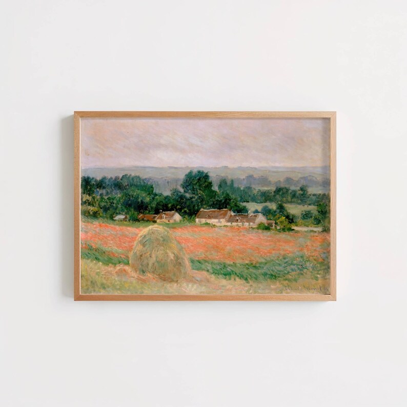 Haystack at Giverny by Claude Monet: Pastoral French Countryside Poster ...