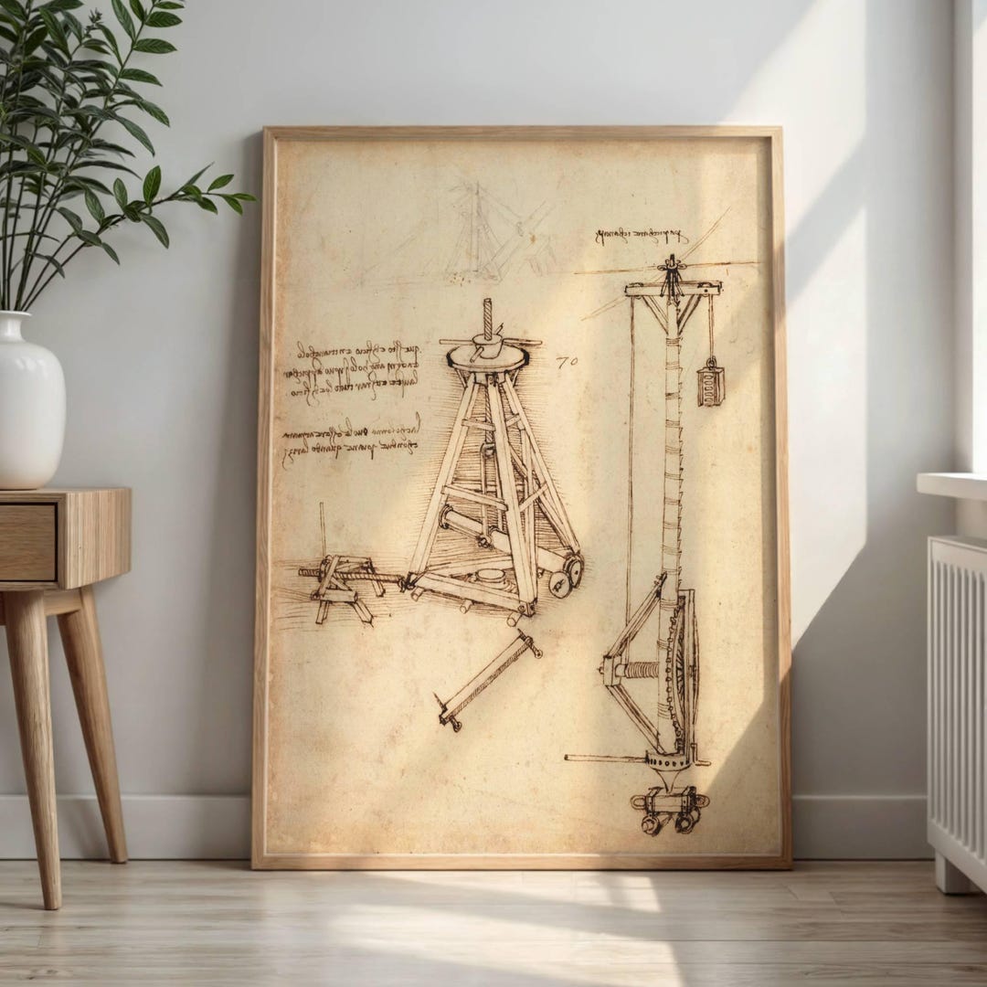 Codex Atlanticus Folio by Leonardo Da Vinci: Engineering Study Poster ...
