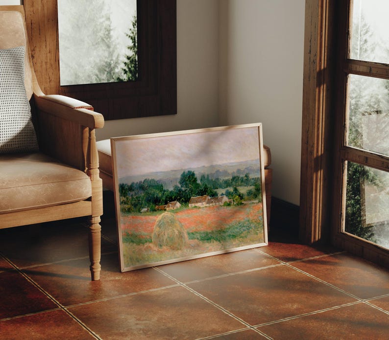 Haystack at Giverny by Claude Monet: Pastoral French Countryside Poster ...