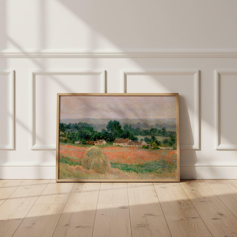 Haystack at Giverny by Claude Monet: Pastoral French Countryside Poster ...