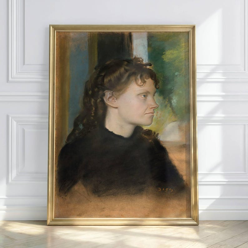 Madame Theodore Gobillard Yves Morisot by Edgar Degas: Elegant Profile ...