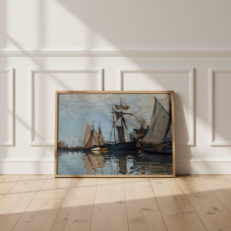 Bateaux Dans Le Port De Honfleur by Claude Monet: Impressionist Harbor ...