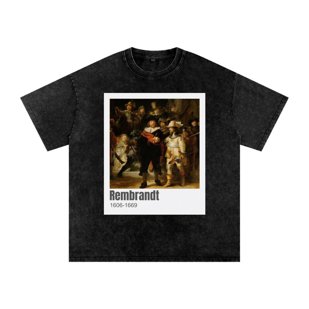Vintage Rembrandt Poster Style Acid Washed T-shirt Classical ...
