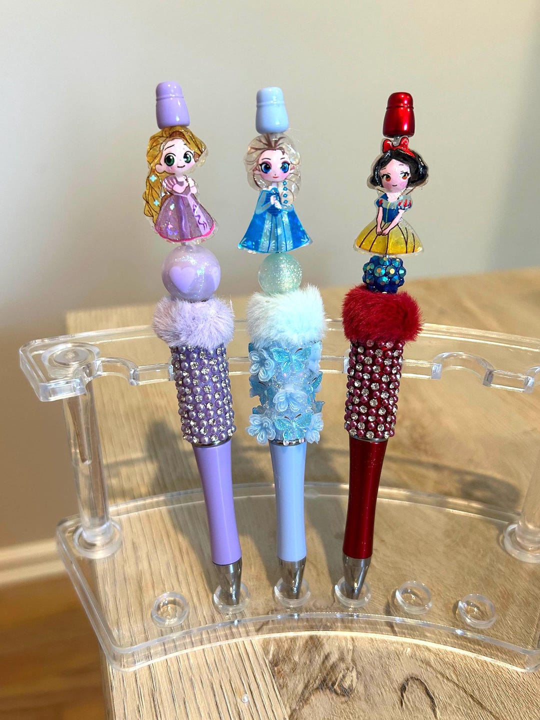 Princess Beaded Pens- Snow White, Rapunzel, Elsa - Etsy