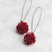 Deep Red Rose Necklace Vintage Inspired Dark Red Floral Jewellery ...