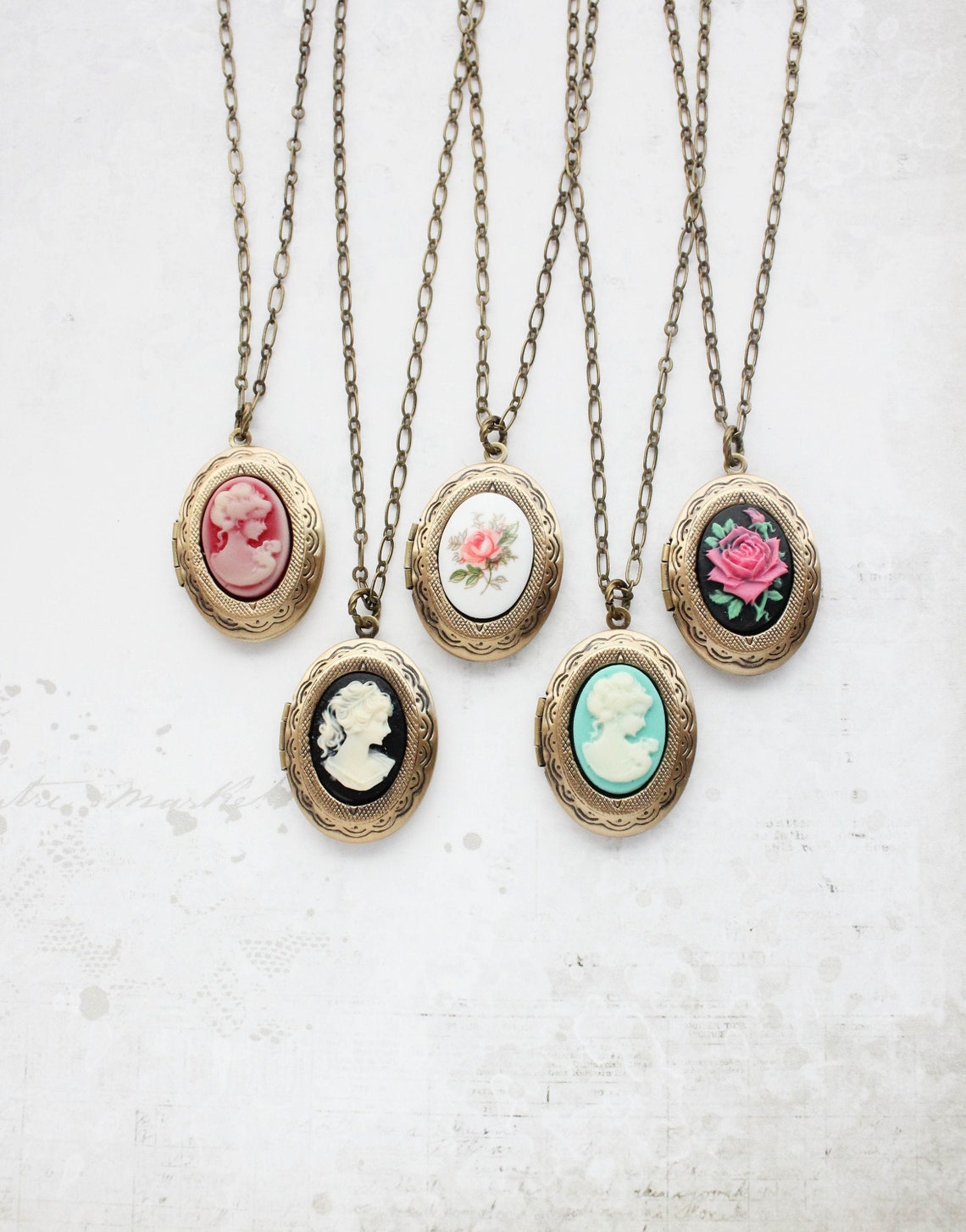 Hot Pink Rose Locket Necklace Photo Locket Vintage Style - Etsy