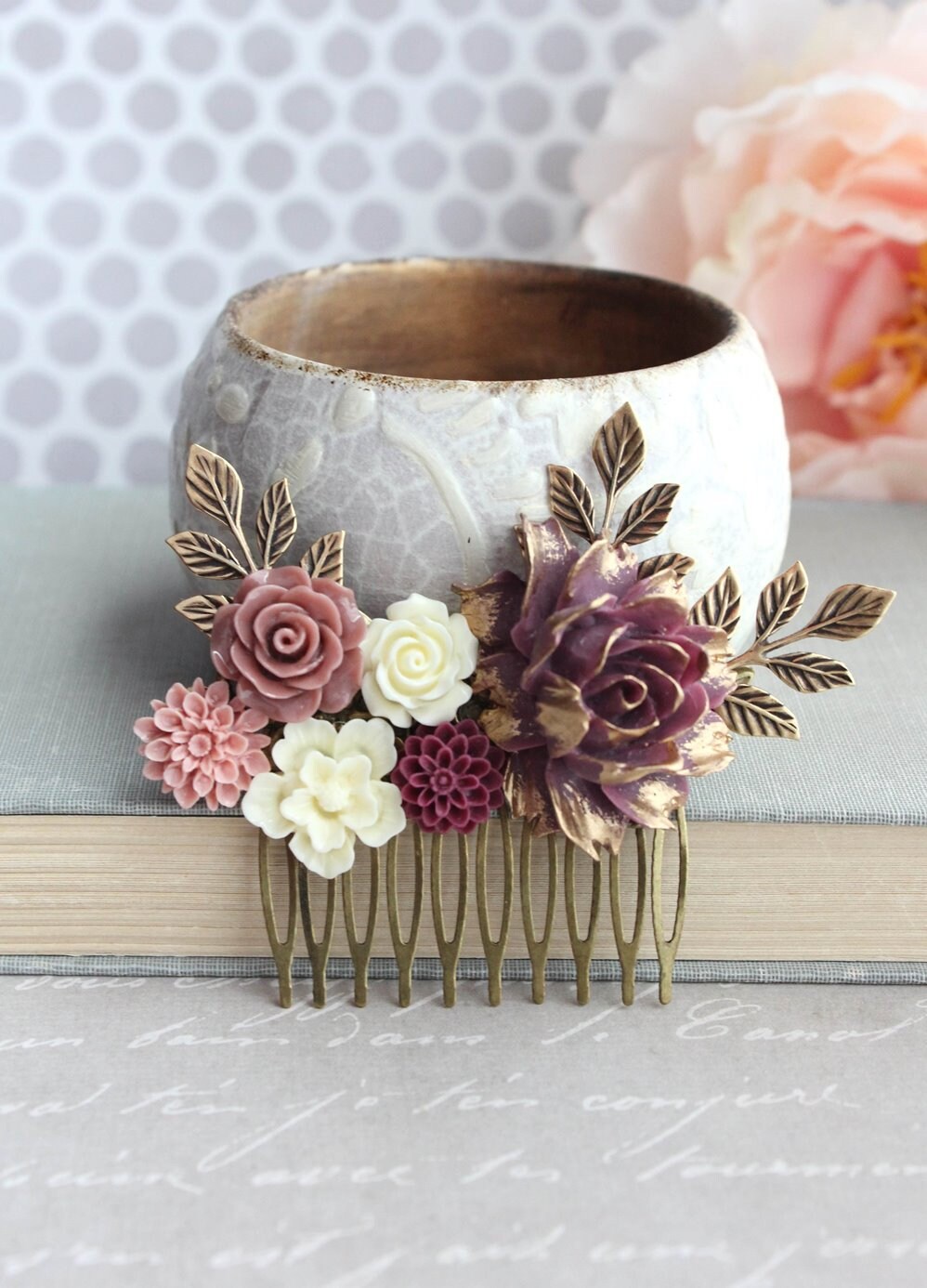 Bridal Hair Comb Berry Plum Purple Vintage Inspired Dusty - Etsy Canada