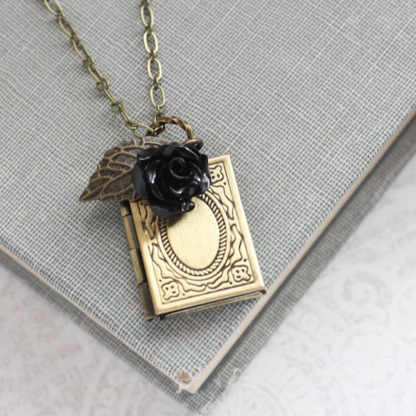 Book Locket Necklace - Etsy