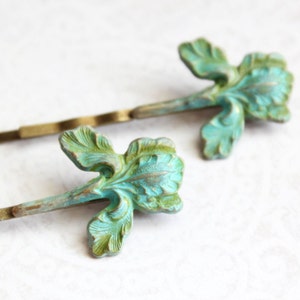 Rustic Iris Bobby Pins Antiqed Brass Hair Pin Woodland Wedding - Etsy