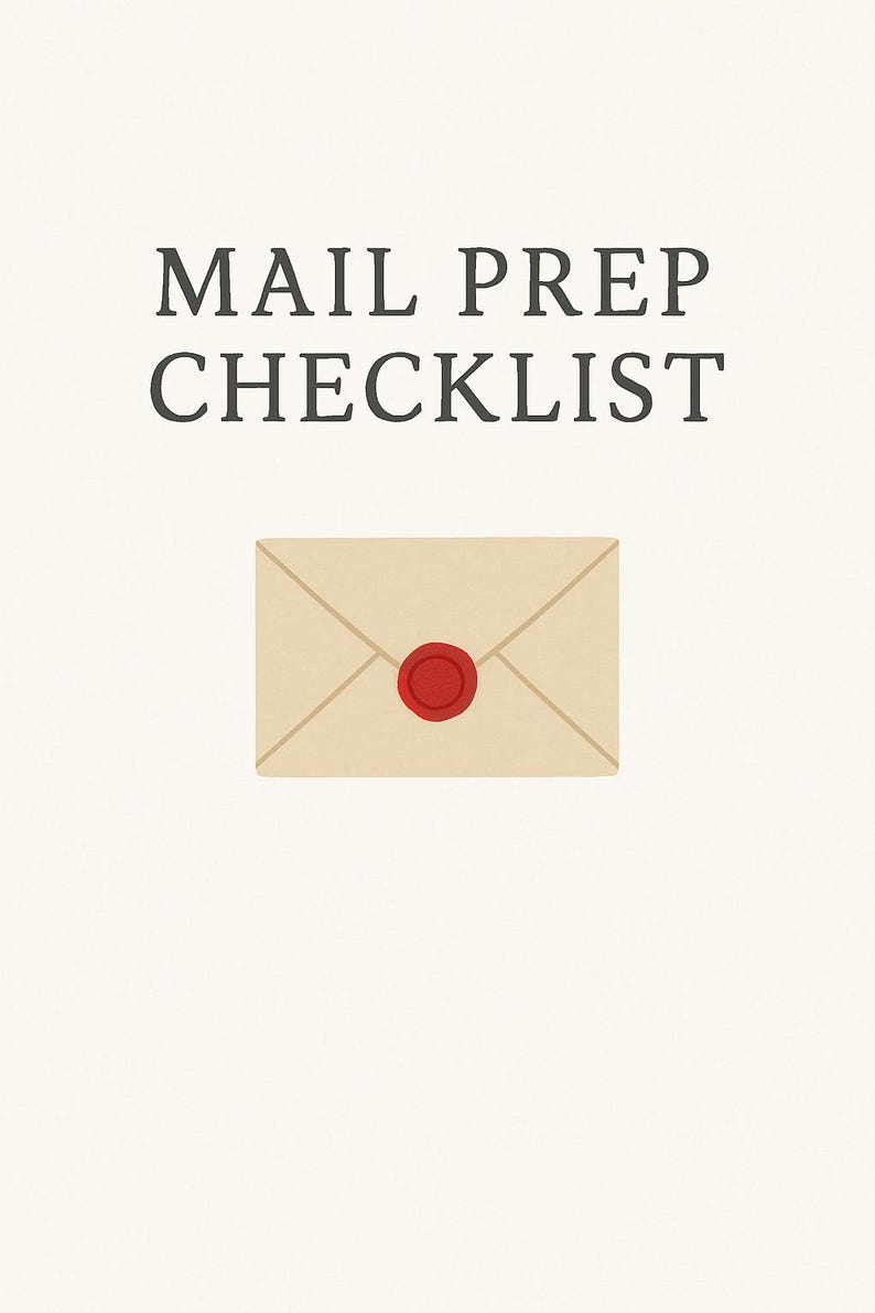 SC Letter Mail Prep Checklist | Printable SC Letter Organizer PDF - Etsy