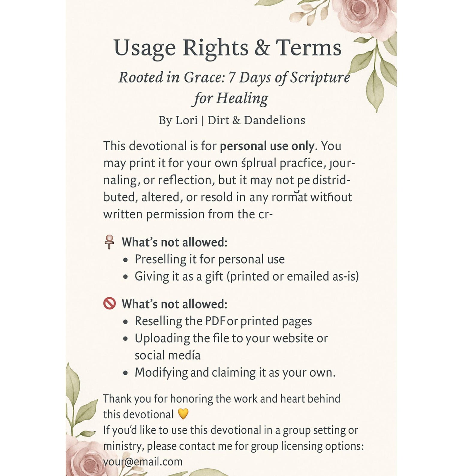 Rooted in Grace: A 7-day Printable Devotional for Healing and Hope - Etsy