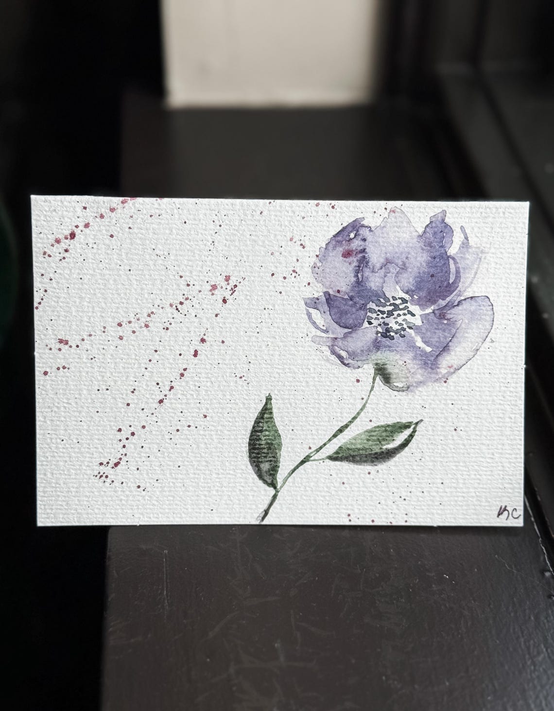 Original Hand-painted Watercolor Greeting Card | Loose Floral Design ...