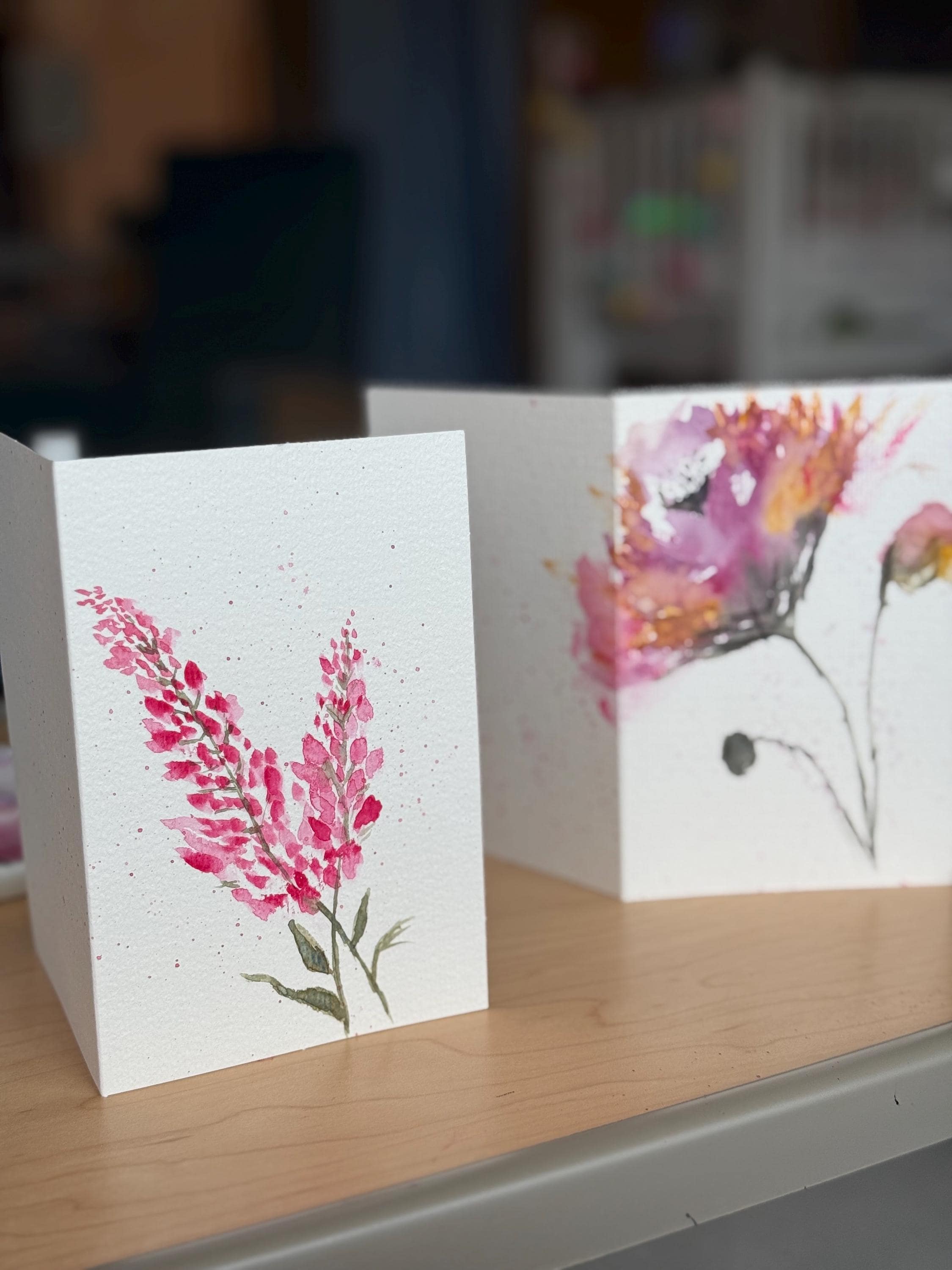 Original Hand-painted Watercolor Greeting Card | Loose Floral Design ...