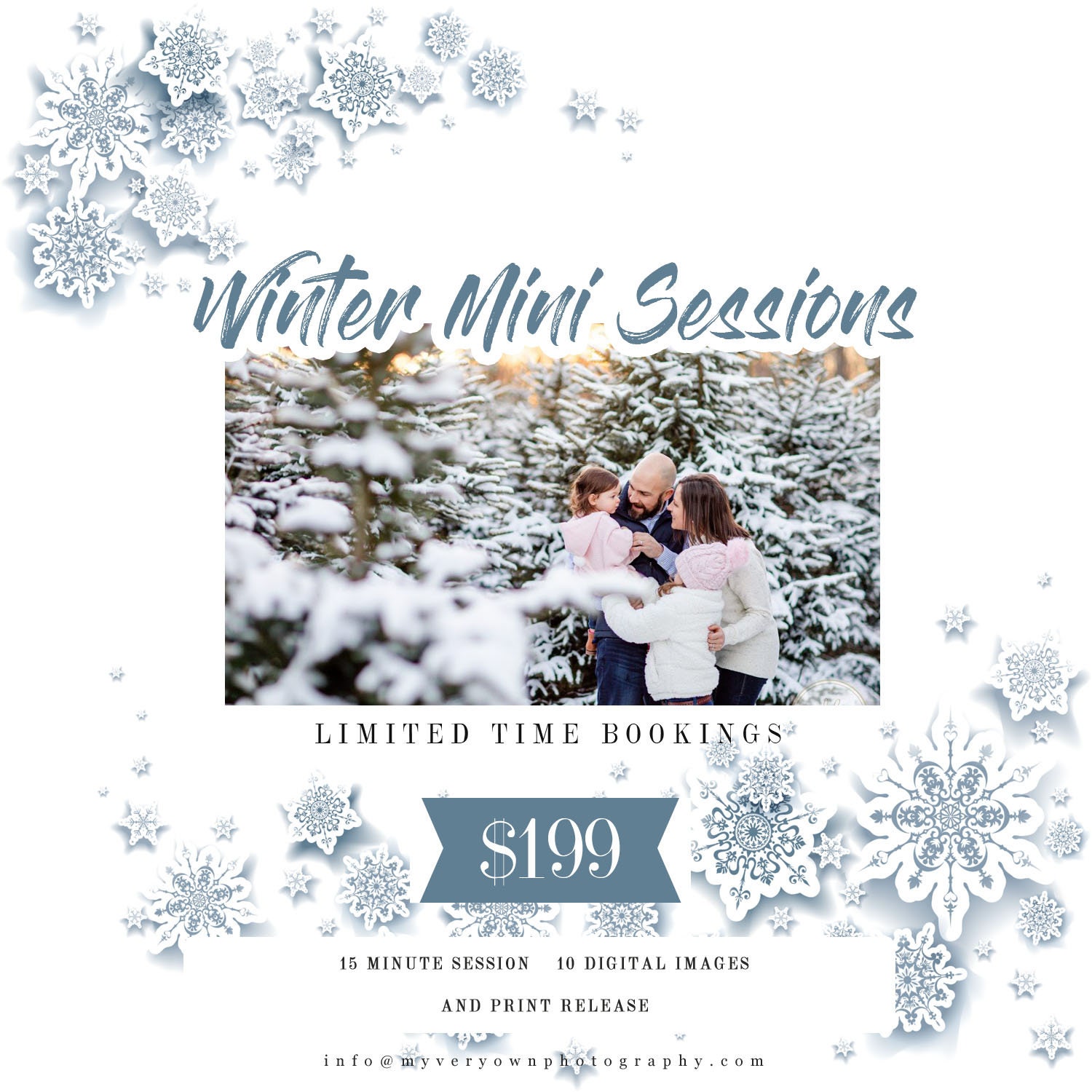 Winter Snow Mini Session Template Psd Marketing Board INSTANT DOWNLOAD ...