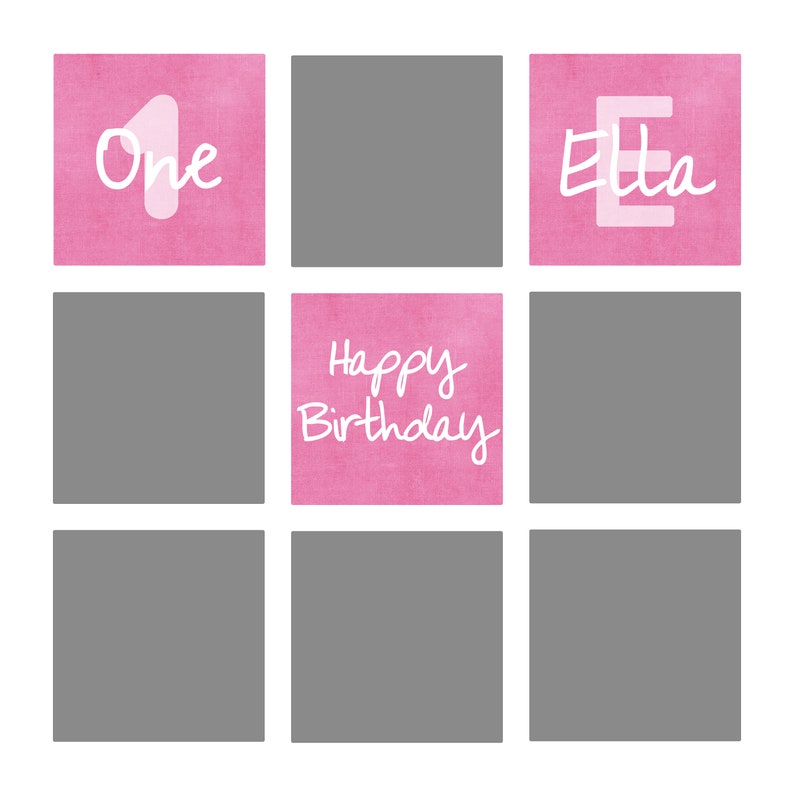 2 Cake Smash Template Psd Cake Smash Storyboard Blue and Pink Square ...