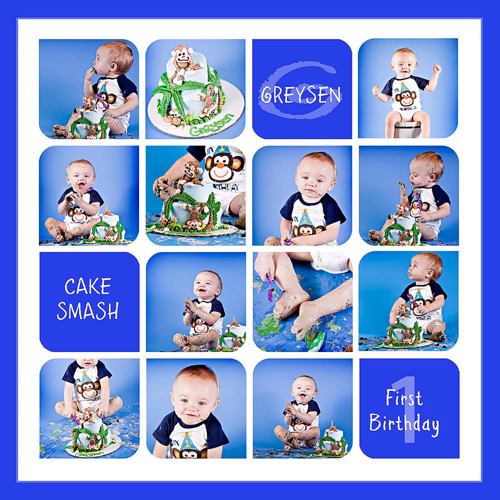 Cake Smash Template Cake Smash Storyboard Template 20x20 Collage for CS ...