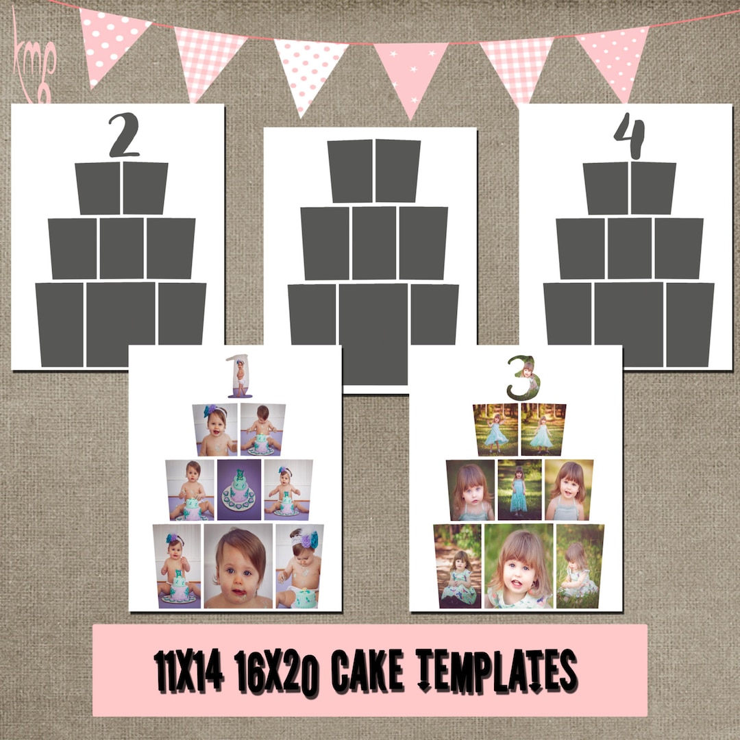 Cake Cakesmash Template Cake Smash Collage Storyboard 8x10 11x14 16x20 ...