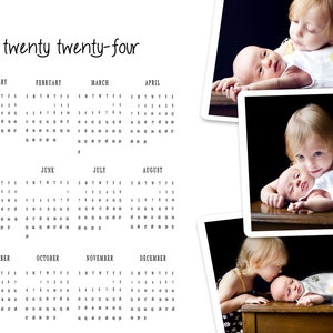 2024 Three Image Photo Calendar Template Psd File can Be Resized ...