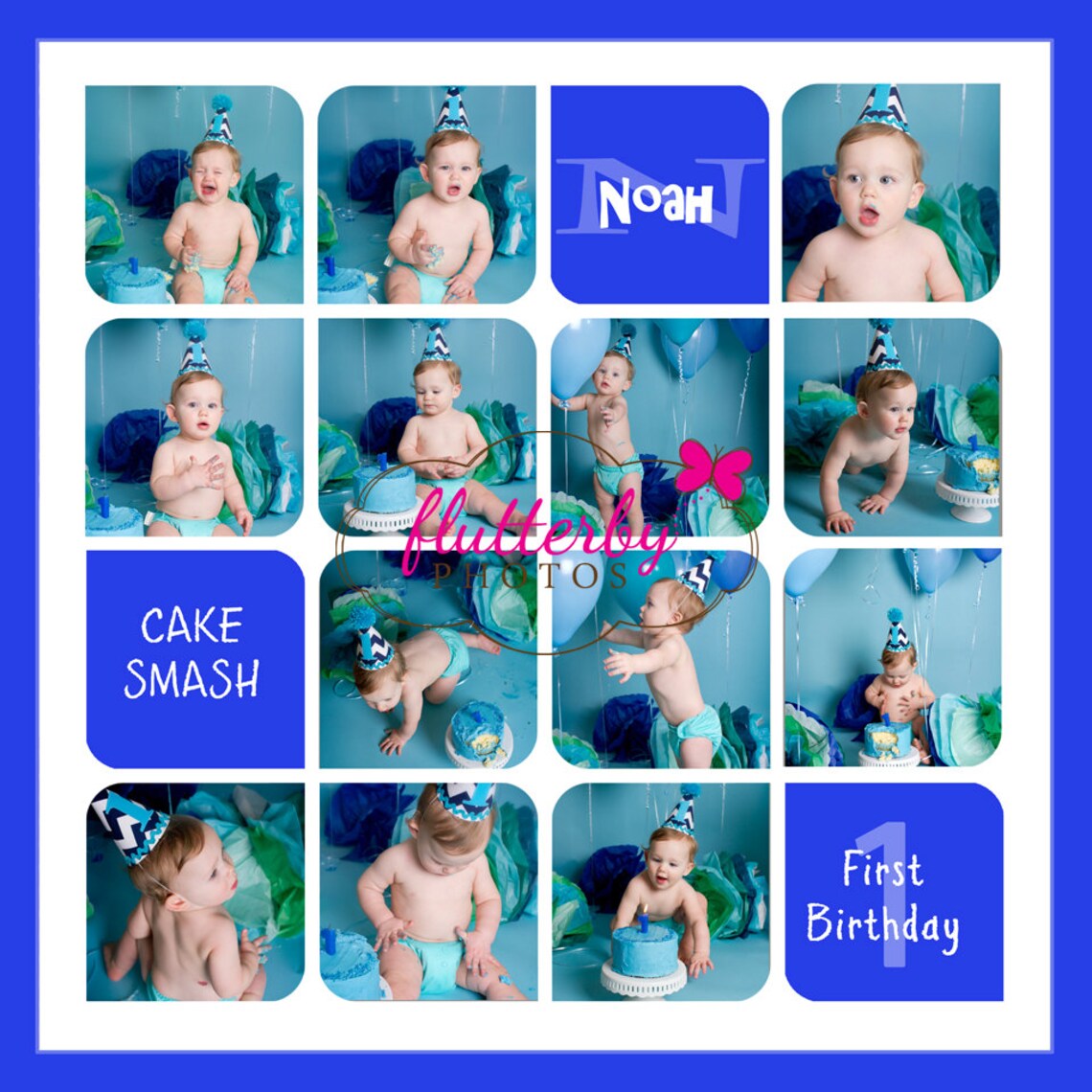 Cake Smash Template Cake Smash Storyboard Template 20x20 Collage for CS ...