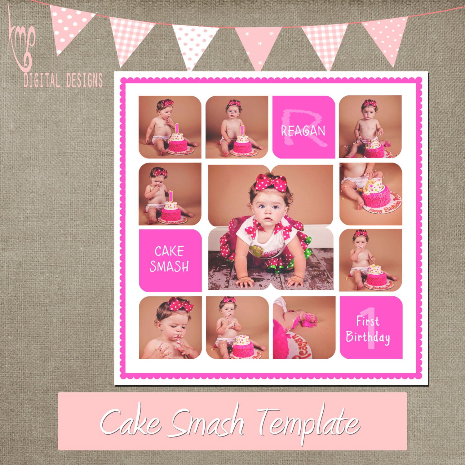 Cake Smash Template Cake Smash Storyboard 20x20 Collage CS & Elements ...