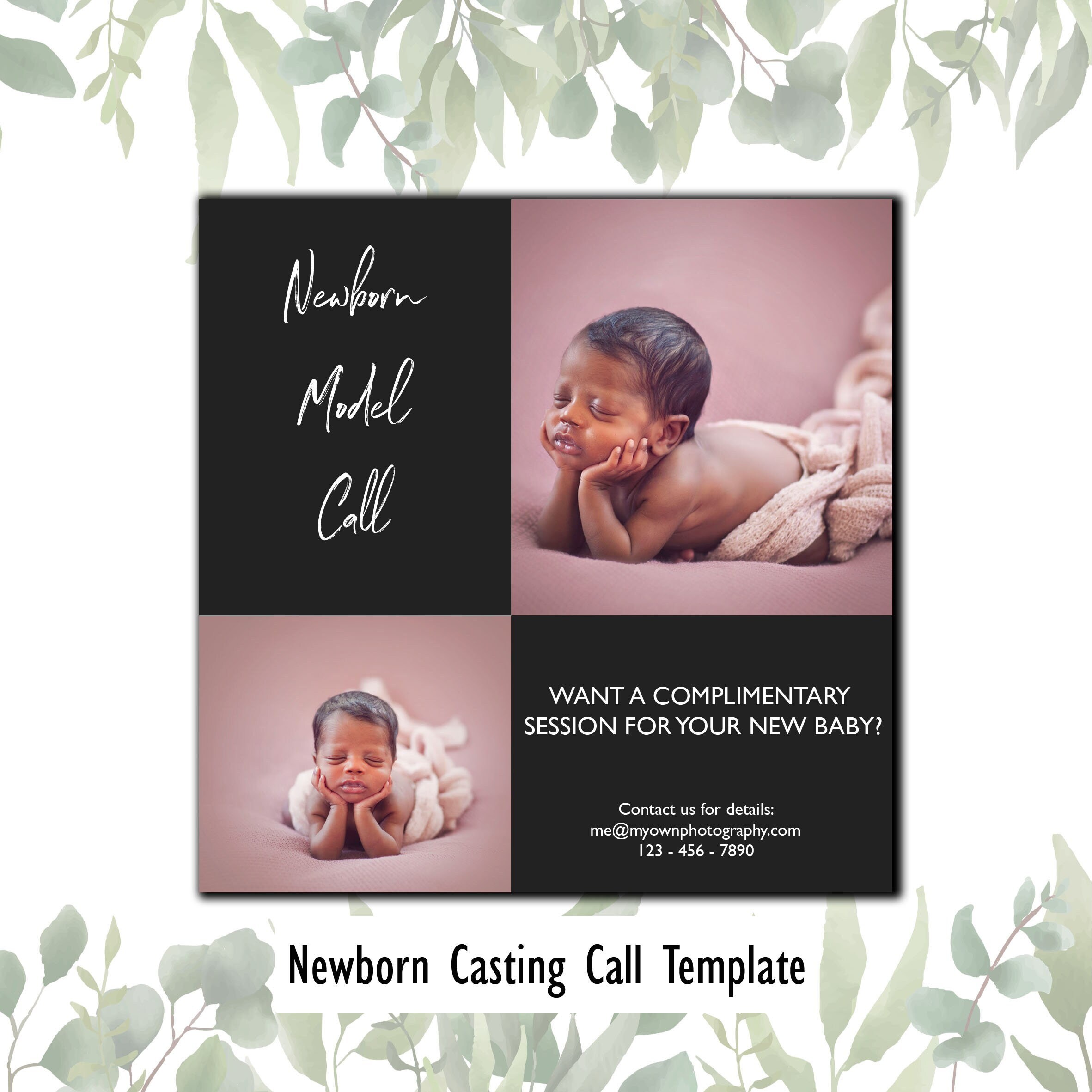 Newborn Model Call Psd Casting Call Template Mini Session Photographer ...