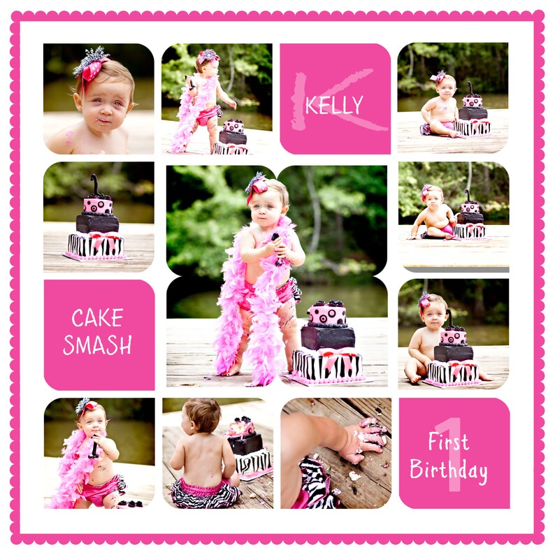 Cake Smash Template Cake Smash Storyboard 20x20 Collage CS & Elements ...