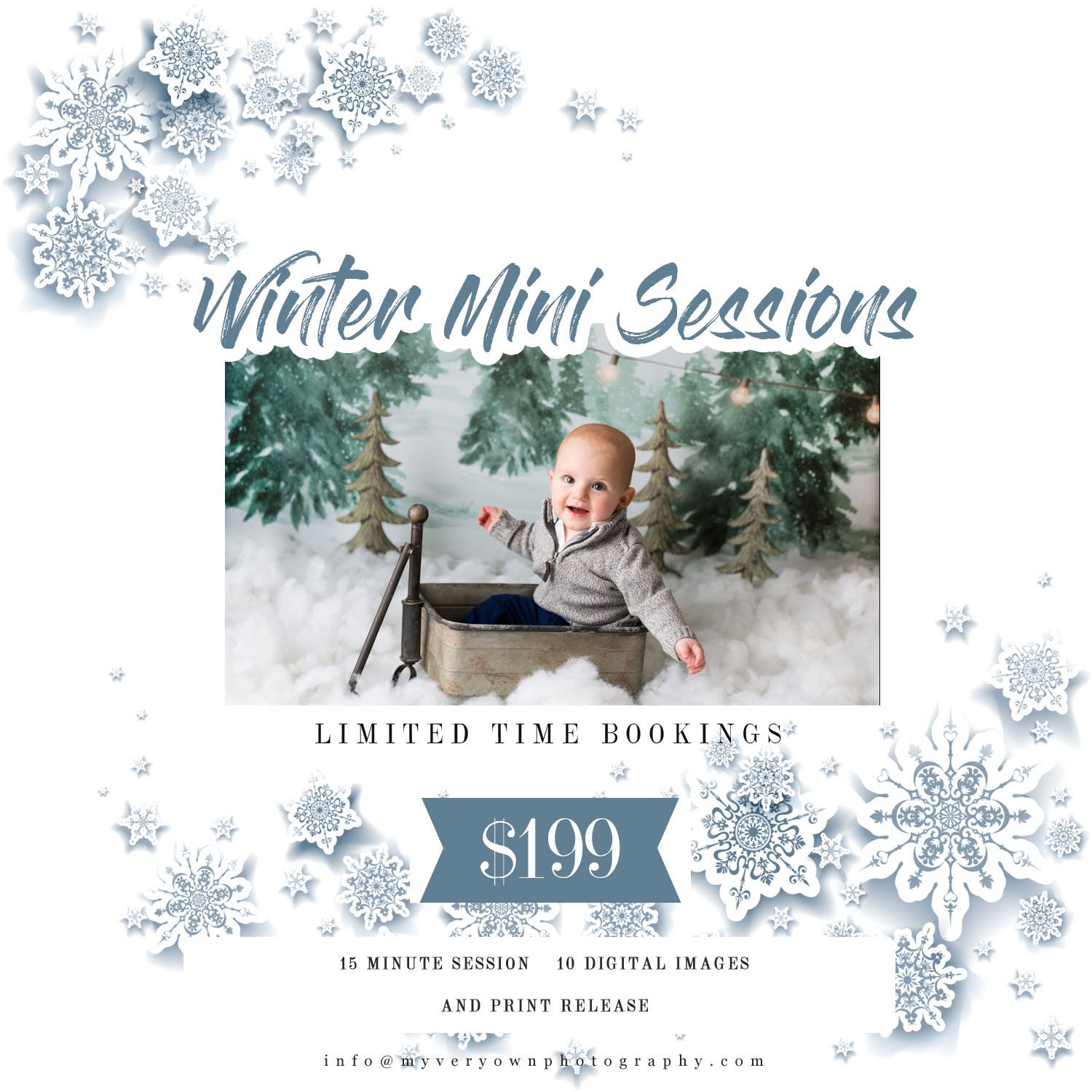Winter Snow Mini Session Template Psd Marketing Board INSTANT DOWNLOAD ...