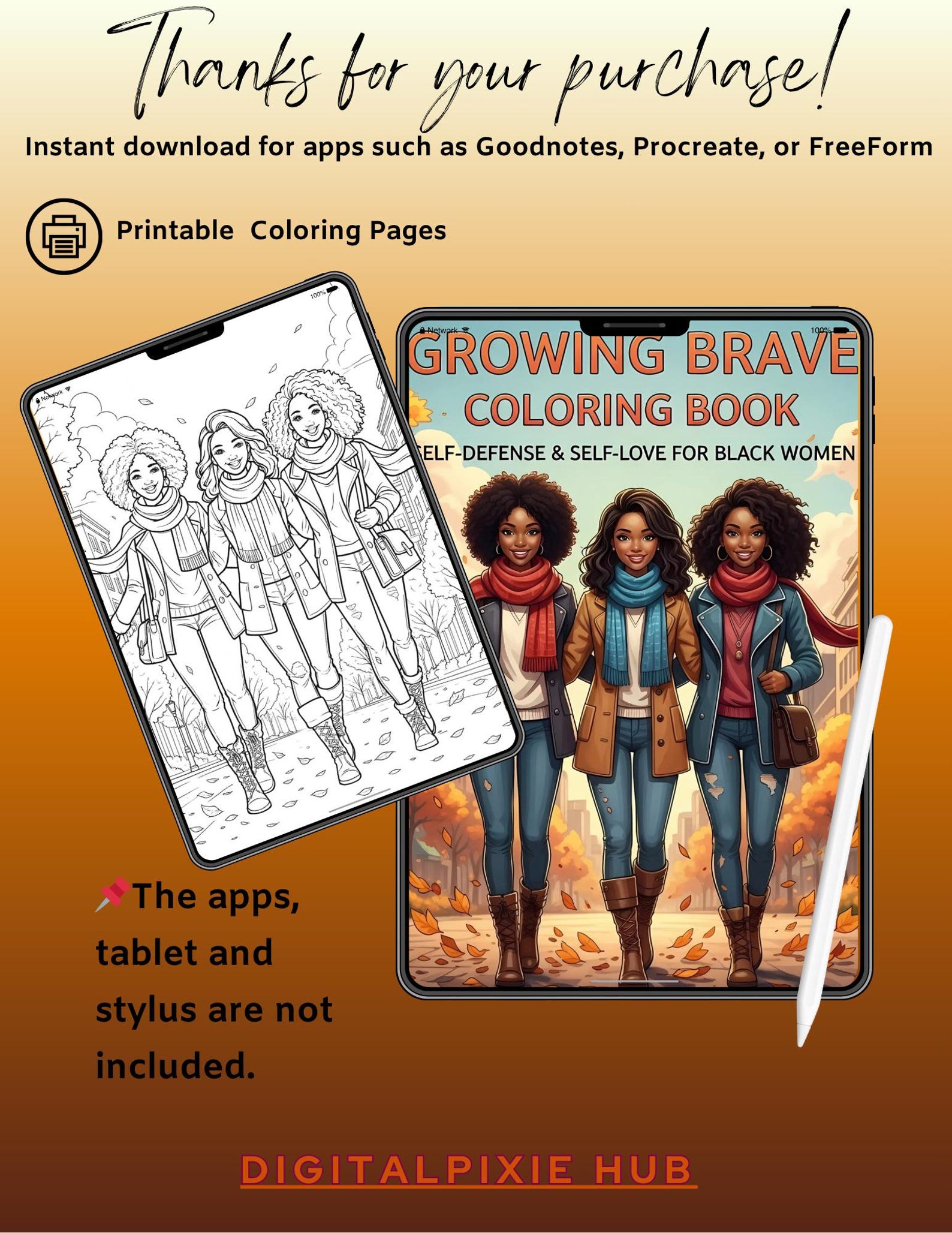 Self-love & Self-defense Coloring Book: Empowerment Pages (PDF Pattern ...