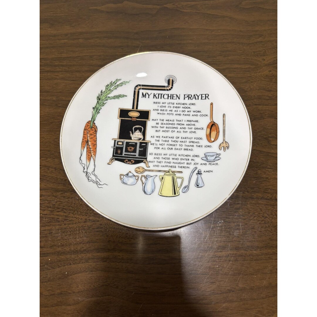 Mid-century "my Kitchen Prayer" Ceramic Plate by SRG of Japan - Etsy