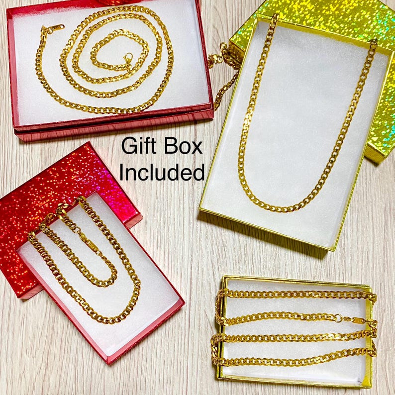 Handmade 18k Gold Titanium Cuban Chain, Hypoallergenic, Waterproof, 18k ...