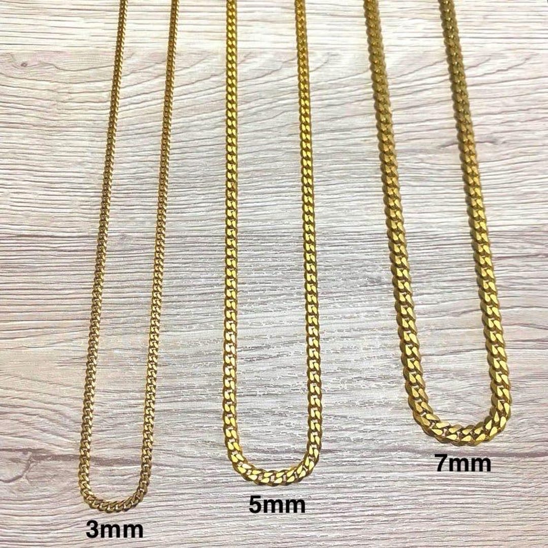 Handmade 18k Gold Titanium Cuban Chain, Hypoallergenic, Waterproof, 18k ...