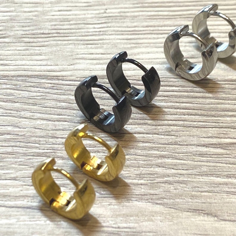 Handmade Titanium Hoop Earrings, Hypoallergenic, Waterproof, 9mm ...