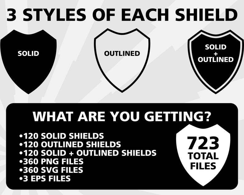 Shield SVG Bundle: Heraldic Crest Badge Clip Art (digital Download) - Etsy