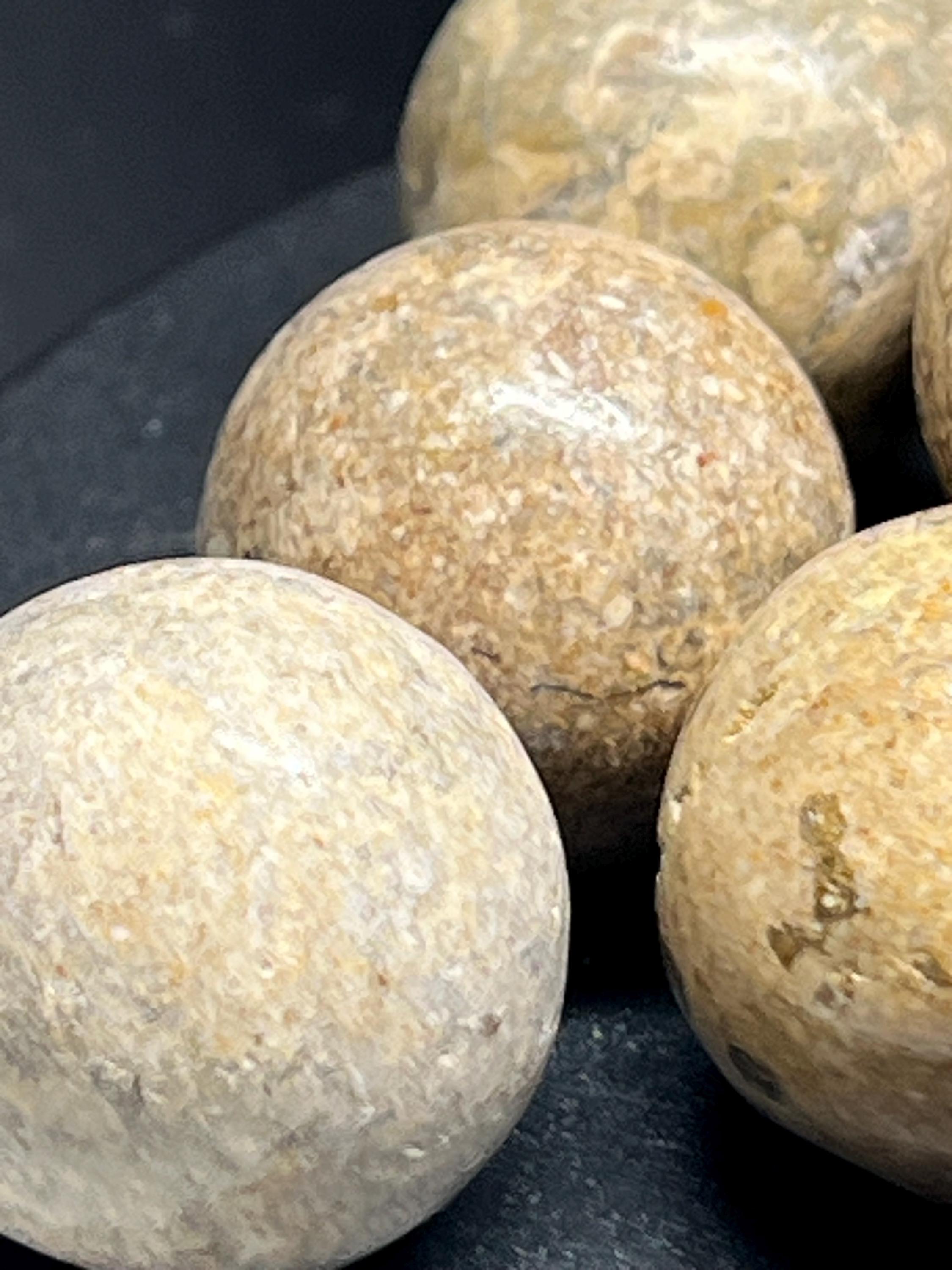9 Fossil Stone Mini Spheres - Etsy