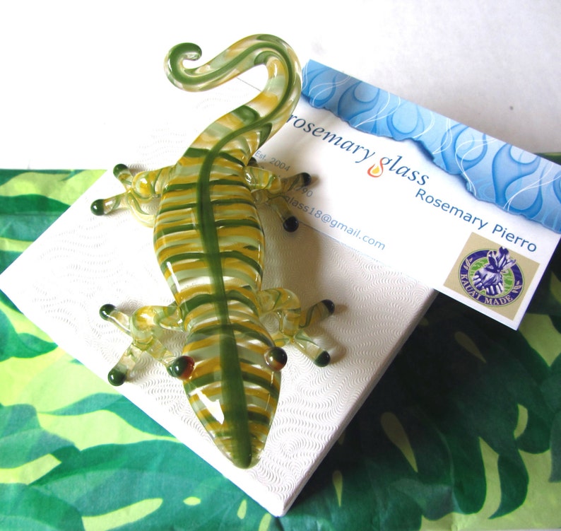 Glass Gecko in Bright Colors, Jungle Lizard for Wall Display - Etsy