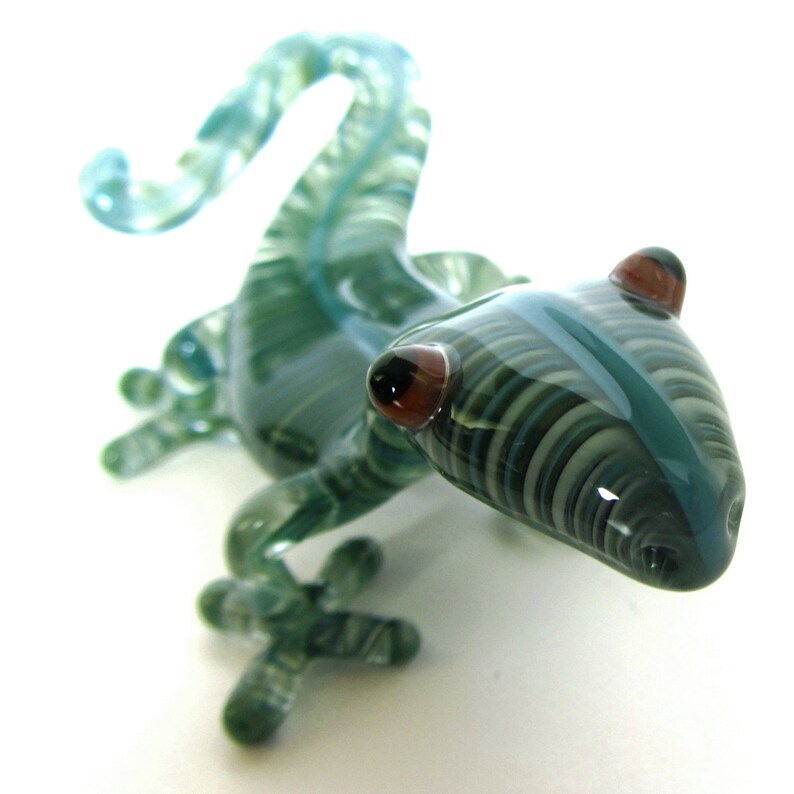 Glass Gecko in Ocean Color, Jungle Lizard for Wall Display - Etsy