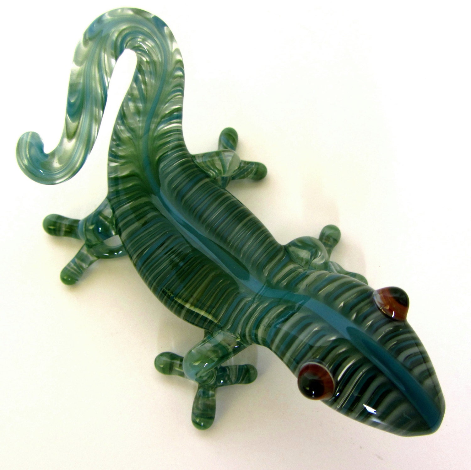 Glass Gecko in Ocean Color, Jungle Lizard for Wall Display - Etsy