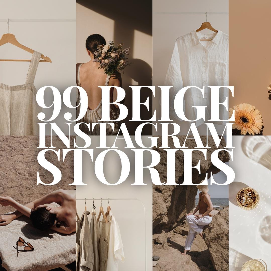 99 Beige Aesthetic Instagram Story Templates | Faceless Neutral Insta ...